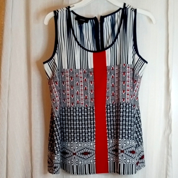 Alfani | Tops | Alfani Black And White Graphic Sleeveless Tank Top ...